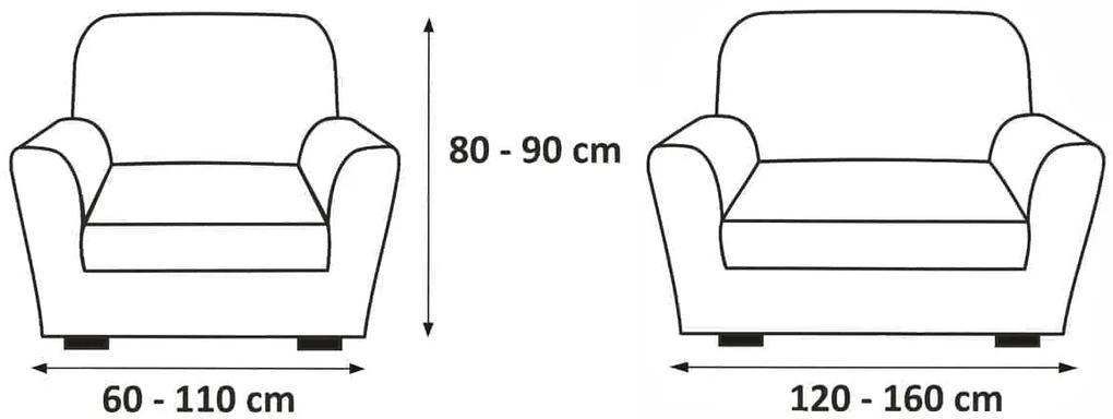 Forbyt, Potah multielastický na sedací soupravu, Lazos, hnědý dvojkřeslo - š. 120 - 160 cm