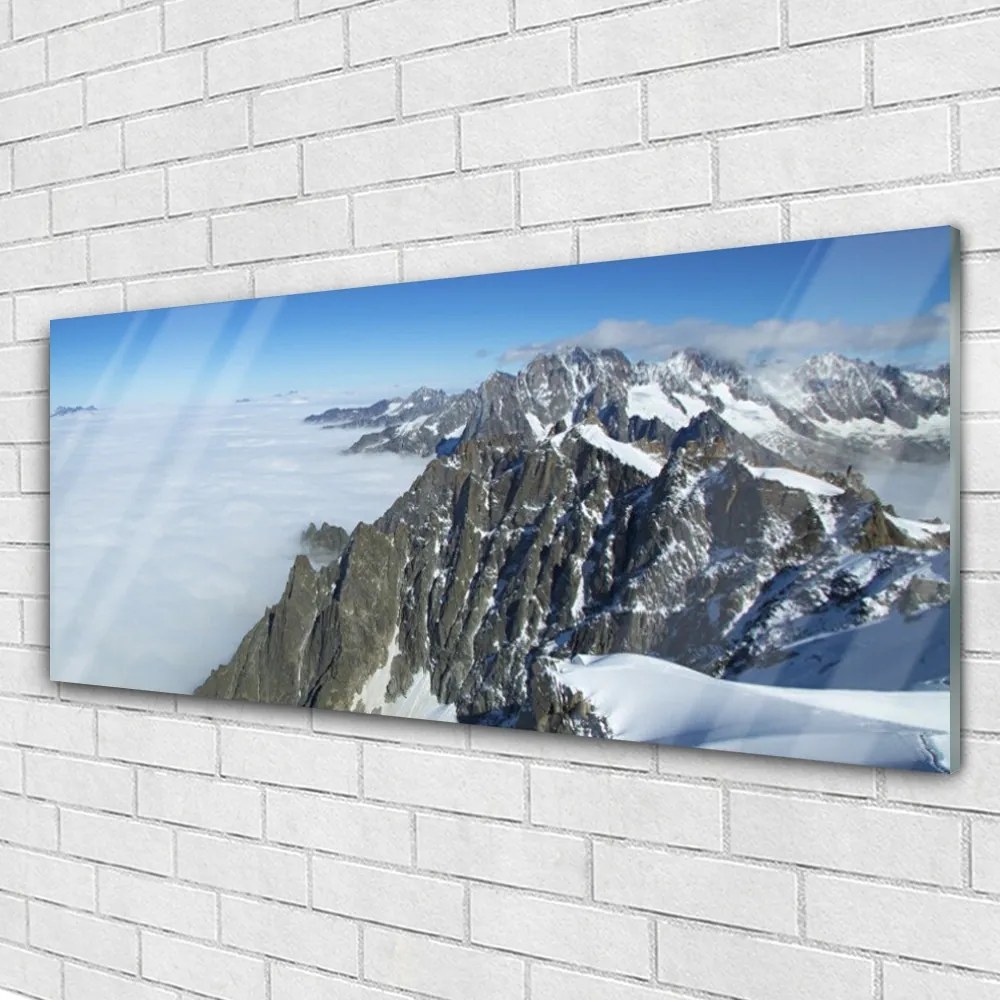 akrylový obraz Hora Mlha Krajina 125x50 cm
