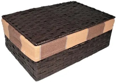 Košíkárna Úložný koš s víkem tmavě hnědý 30x21 cm