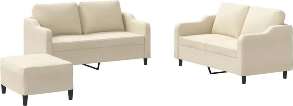 3dílná sedací souprava s poduškami krémová textil 3201812