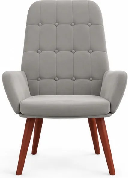 relaxační křeslo, odpočinkové, dřevo/kov/textil, 96x69x78 cm, nohy tmavé/světle šedá, Dekorino KR20260045