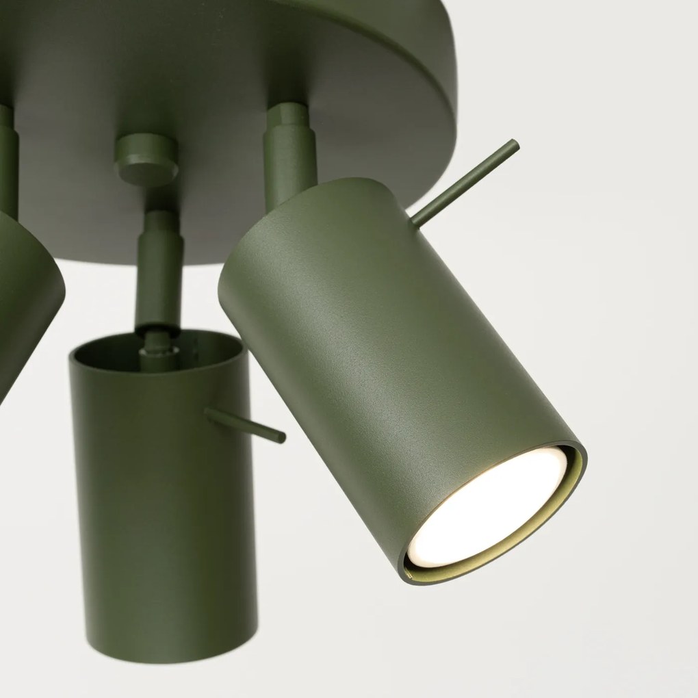 Sollux Lighting Stropní svítidlo RING 3P olivově zelené
