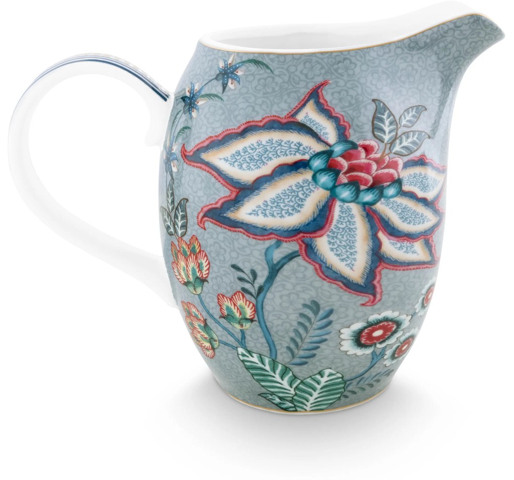 Pip Studio Flower Festival džbán 950ml , modrý (Porcelánový džbán Flower Festival)