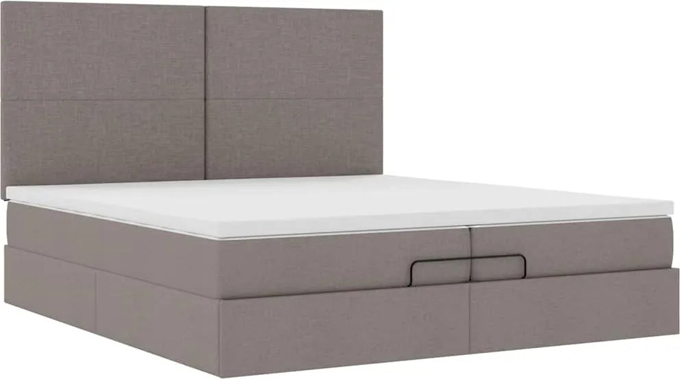 Osmanský rám postele s matracíes taupe 200x200cm textil 3313952
