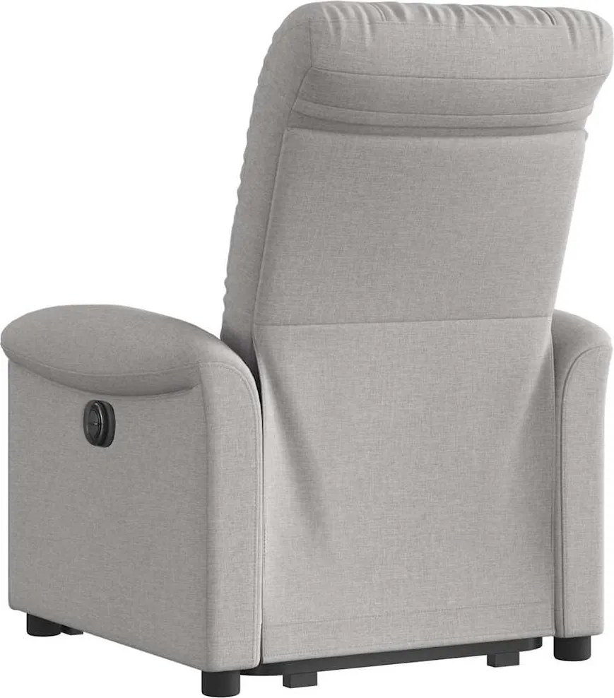 Elektrické zvedací polohovací křeslo obláčkově šedé textil 3303283
