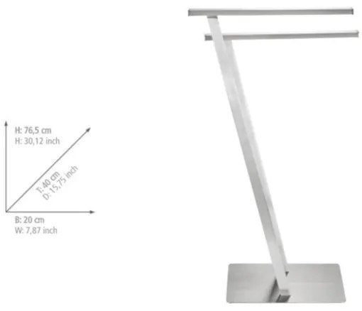 WENKO 24397100 - Držák ručníků LIRIO 20x76,5 cm nerez/satin