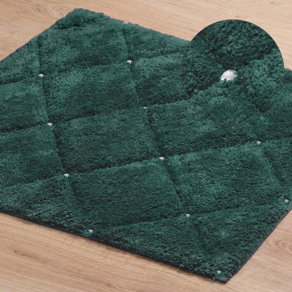 PŘEDLOŽKA DO KOUPELNY CHIC2 50X70 CM TMAVĚZELENÁ