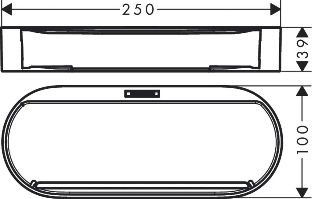 Hansgrohe WallStoris - Odkládací polička 250 x 39 x 100 mm, černá matná 27913670