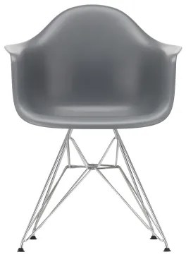 Eames Plastic Armchair DAR chrom grafitová černé na koberec Vitra
