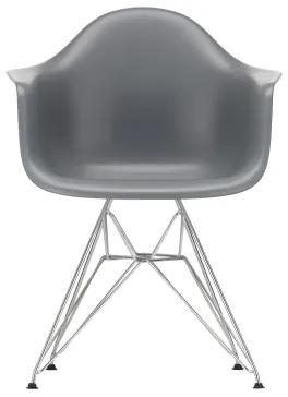 Eames Plastic Armchair DAR chrom grafitová černé na tvrdou podlahu Vitra