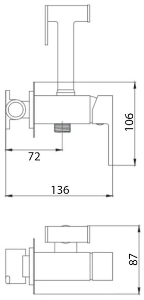 Aqualine - Bidetová baterie se sprškou pro podomítkovou instalaci lesklý chrom