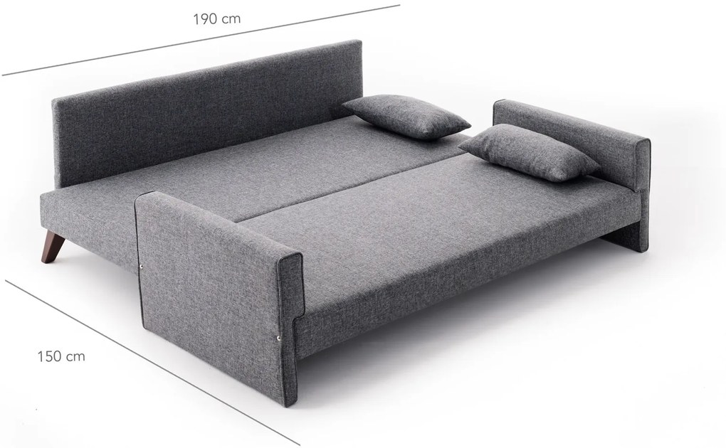 Atelier del Sofa 3-místná pohovka Bella Sofa Bed - Grey, Šedá