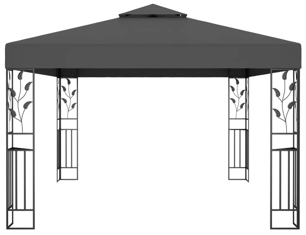 vidaXL Marketos Altán s dvojitou střechou 3 x 4 m antracitový
