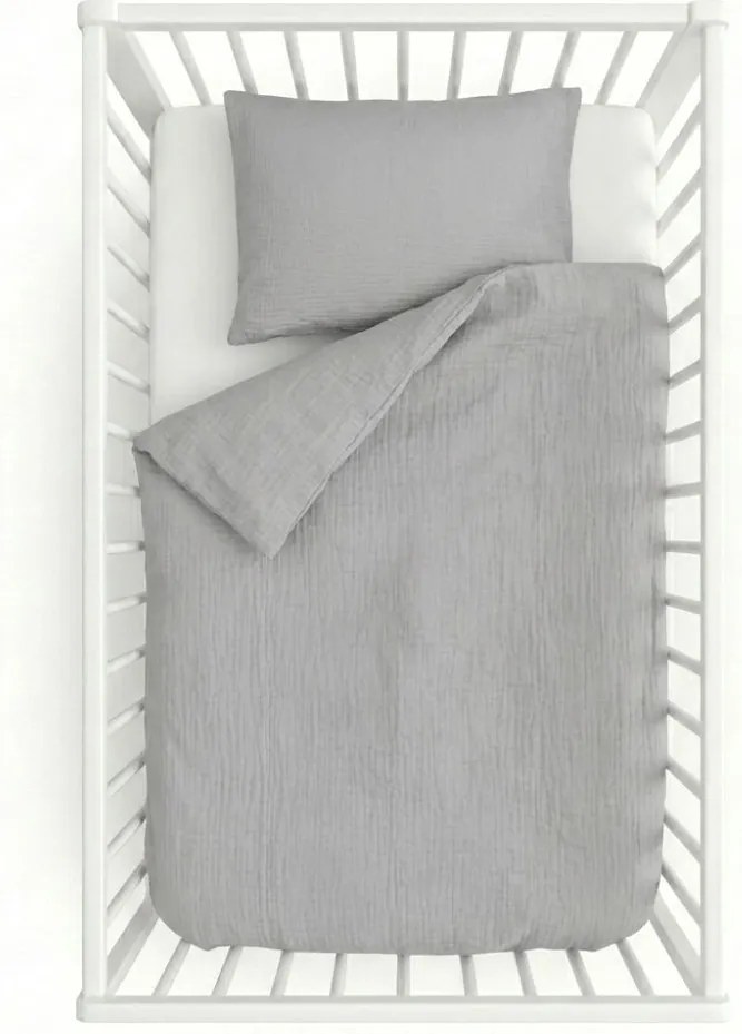 Kvalitex Dětské mušelínové povlečení světle šedé 90x135, 45x60cm 1x 90/135, 1x 40/60cm Biano.cz