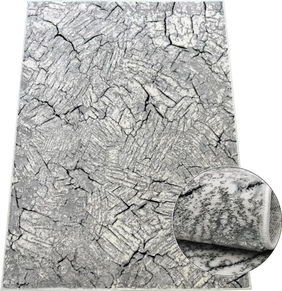 BE Koberec Miami Plus MIAMI PLUS 0300 GREY - šedý obdélníkový Rozměr: 60x100 cm