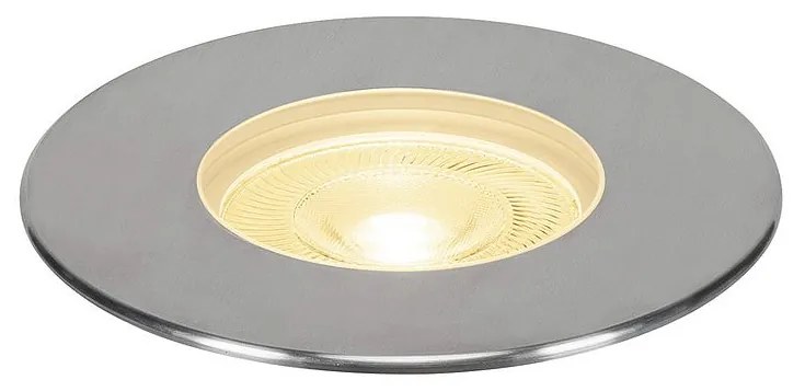 BIG WHITE DASAR 180 PREMIUM, venkovní zapuštěné podlahové svítidlo, LED, 3000K, IP67, kulaté, nerezová ocel, 24°, pr./V 17,7/12,