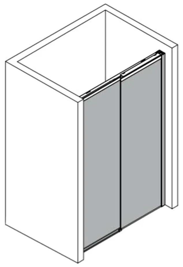 Glass 1989 Moov- posuvné dveře do niky pro šířku vaničky 140 cm, upevnění vpravo