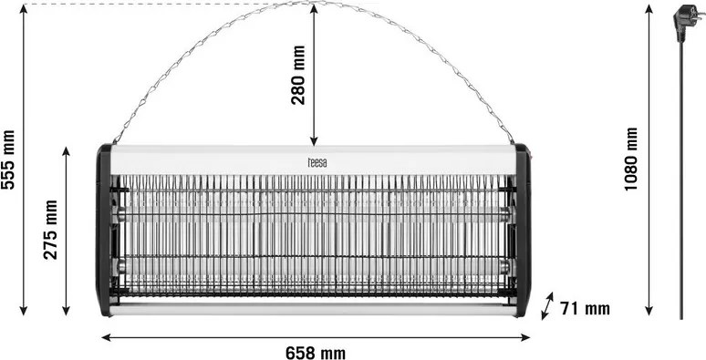 Elektrický lapač komárů a dalšího hmyzu TEESA TSA0211, 36W ( 2x 18W)