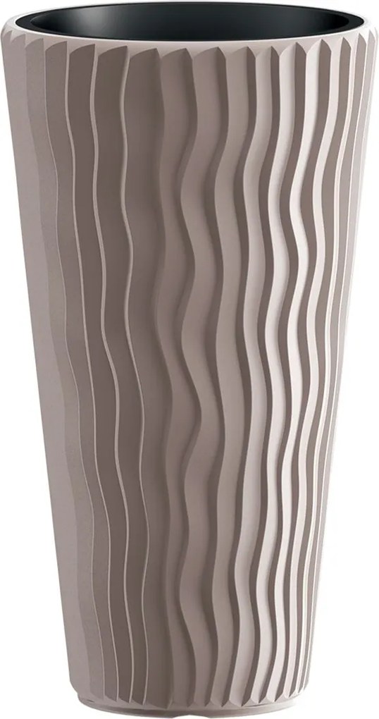 Prosperplast Květináč s vložkou Sandy Slim (kávová, Š 30 x V 53 x H 30 cm)