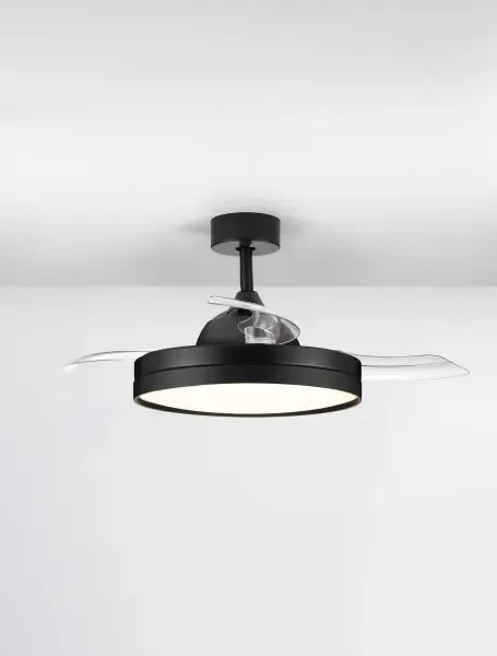 LED černé moderní stropní svítidlo Nevma s dálkovým ovládáním