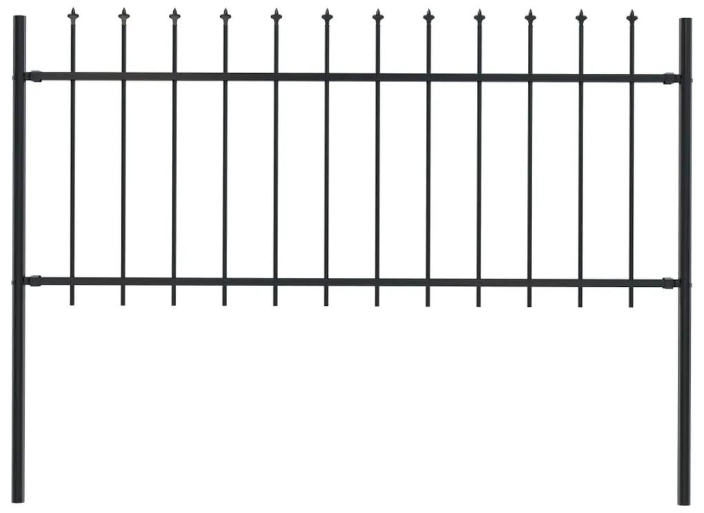 144924 vidaXL Zahradní plot s hroty ocelový 1,7 x 0,8 m černý