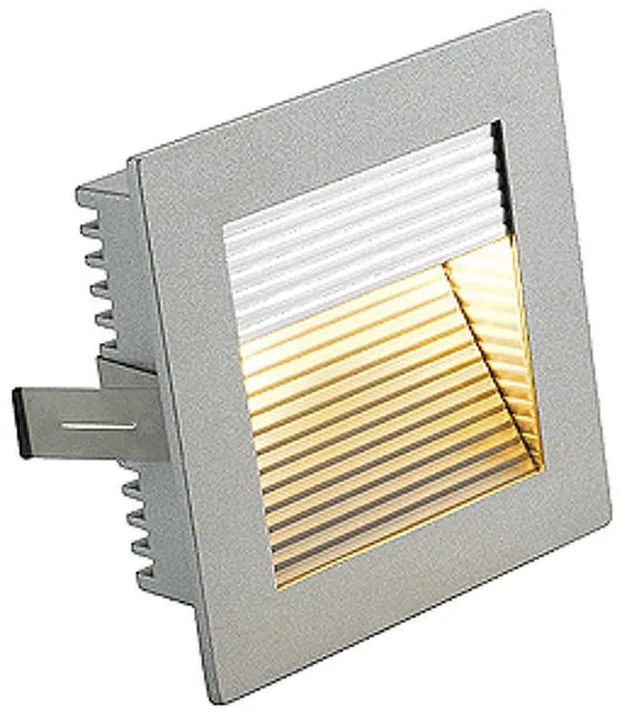 SLV 111292 Frame Curve LED, stříbrnošedé zápustné svítidlo do zdi, 1x1W LED, 9x9cm, 3000K