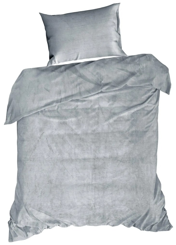 FLEECOVÉ POVLEČENÍ FLANO2 200X220 CM, 2 KS 70X80 CM STŘÍBRNÉ