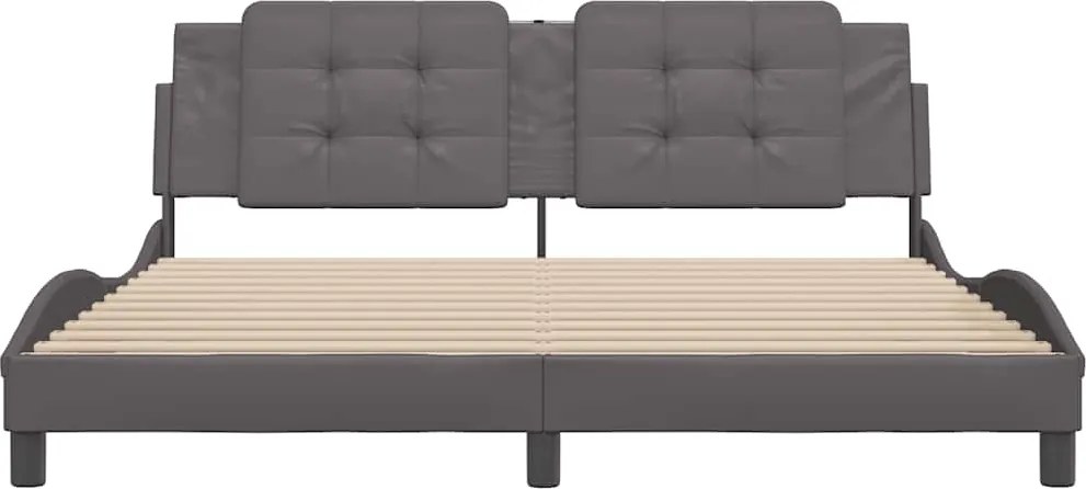 Rám postele bez matrace Zadar šedý 180x200 cm umělá kůže 3208201