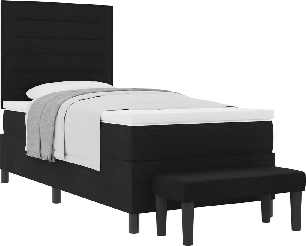 Postel s boxspringem s polštářem Černá 80 x 200 cm textil 3343948