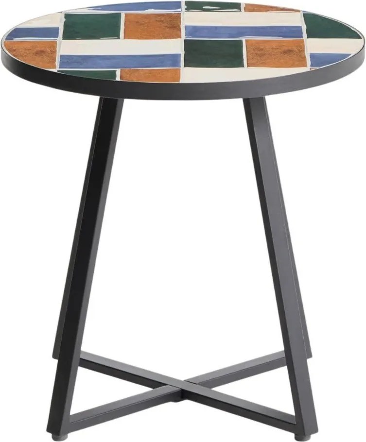 Kulatý zahradní stolek s keramickou deskou ø 45 cm Tella – Kave Home