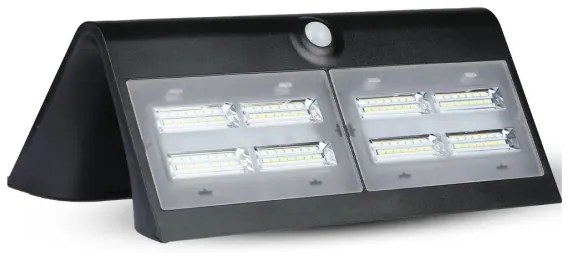 LED Solární nástěnné svítidlo se senzorem LED/7W/3,7V 4000K IP65 4000 mAh černá