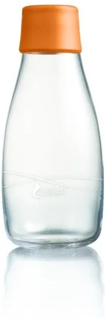 Oranžová skleněná lahev ReTap, 300 ml