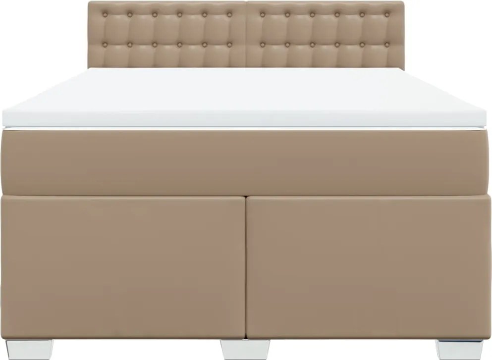 Box spring postel s matrací cappuccino 160x200 cm umělá kůže 3286131