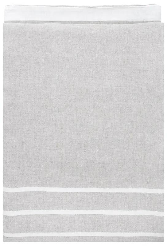 Lněný ručník Usva, len-bílý, Rozměry  95x180 cm