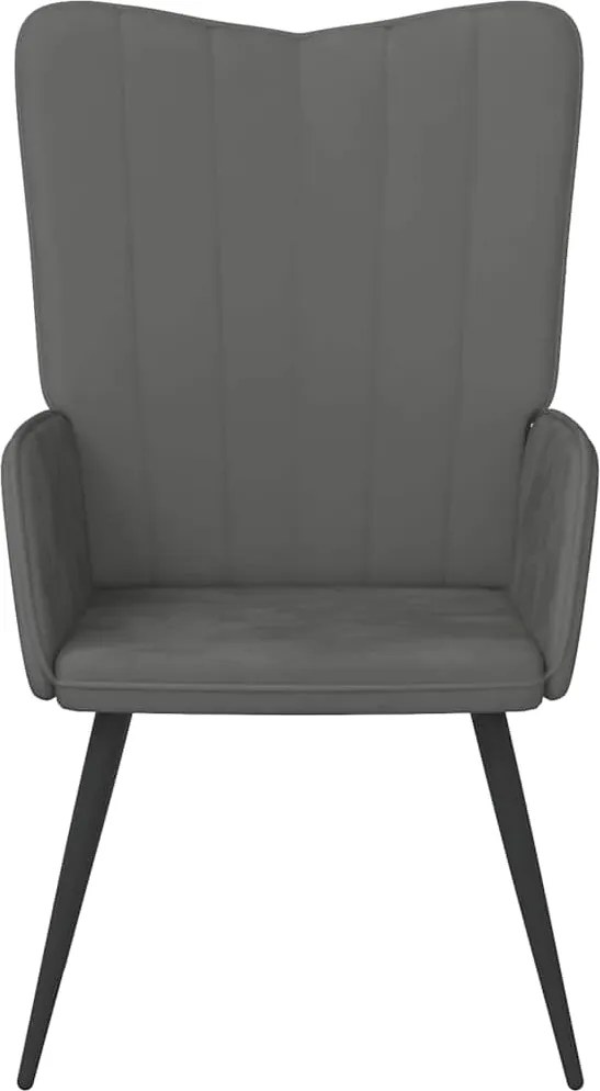 Relaxační křeslo tmavě šedé samet 327678