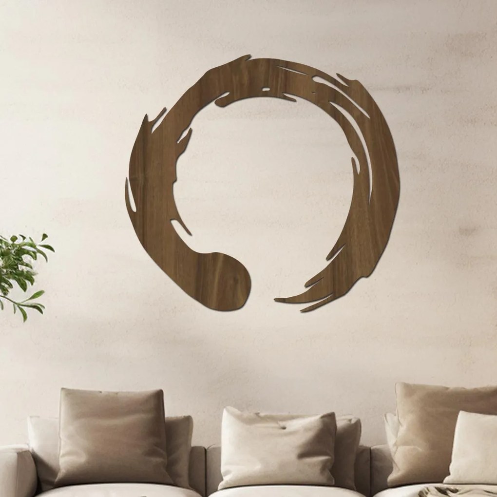 dřevo života Dřevěný obraz ENSO zenový kruh Barevný vzor: Ořech, Rozměry Ø: 40
