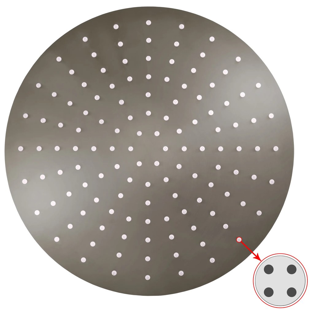 Slezák - RAV Hlavová sprcha kulatá kovová ø 30 cm s 4-otvorovými tryskami - KS0001/4MGL, Metal Grey lesk