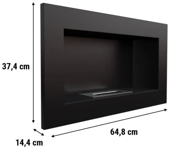 Kratki GOLF/CZARNY/TUV - Vestavěný BIO krb GOLF 37,4x64,8 cm 1kW černá