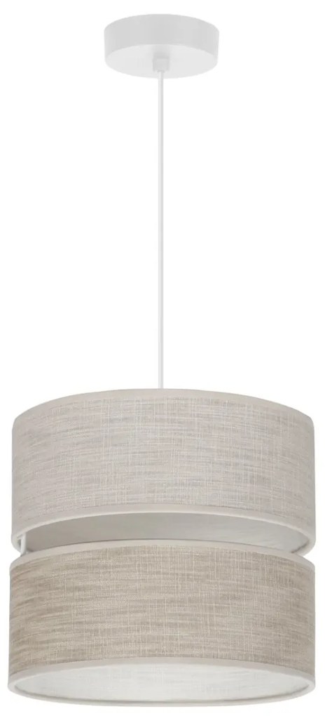 Závěsné svítidlo Jen, 1x béžové/světlobéžové textilní stínítko, (fi 20 cm), w