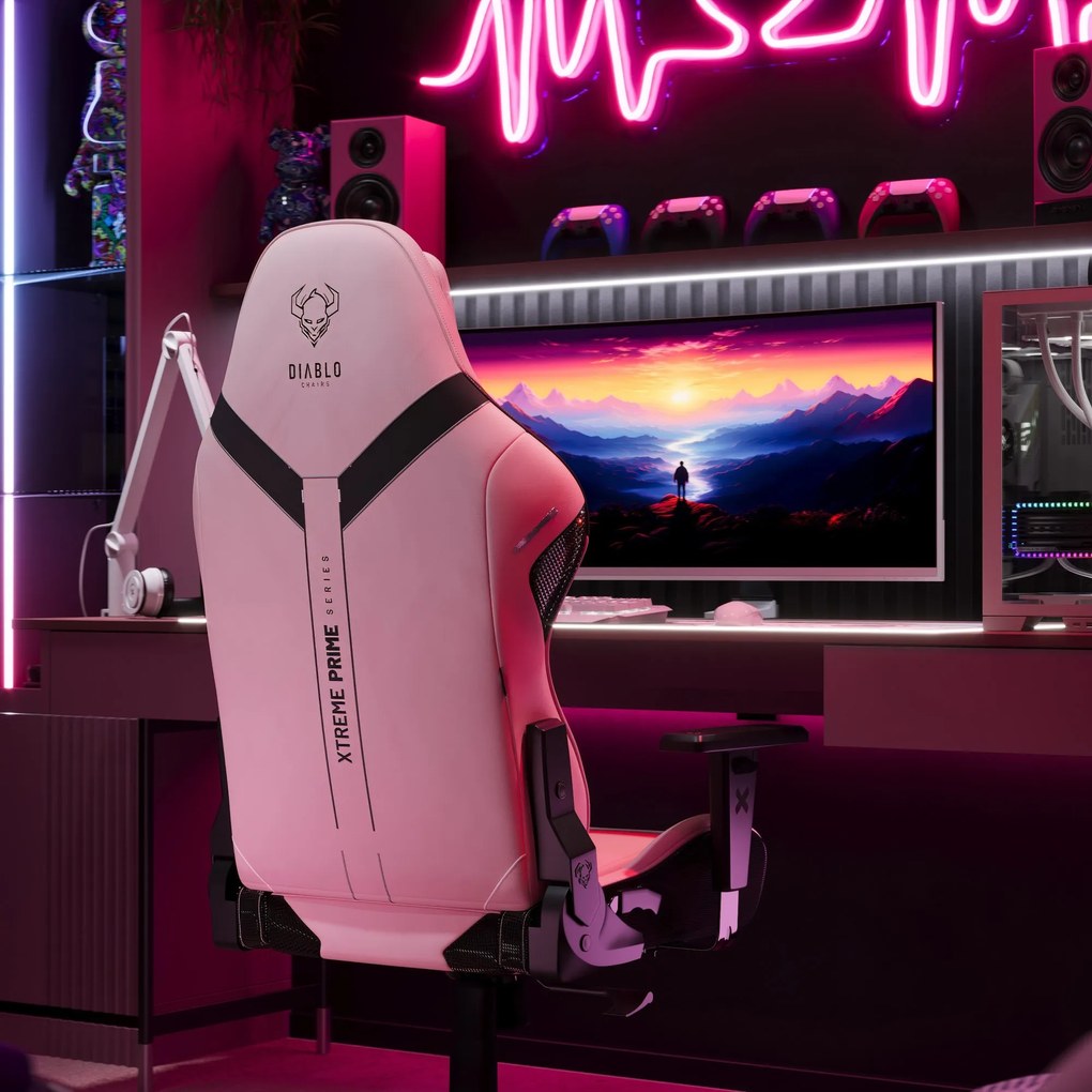 Herní židle Normal Size, černý-růžový: Diablo X-One Prime Akira Pink