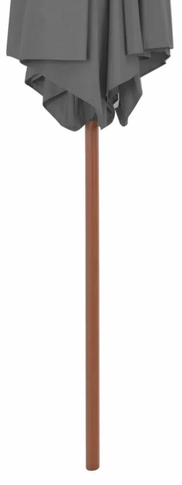 Zahradní slunečník s dřevěnou tyčí Ø 270 cm Šedohnědá taupe