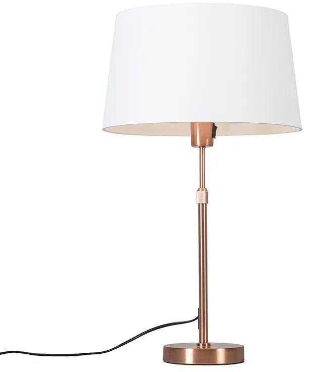 Stolní lampa měděná se stínidlem bílá 35 cm nastavitelná - Parte