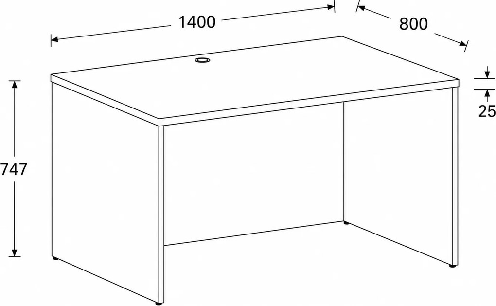 Kancelářský psací stůl FRAME, 140x80 cm, bříza