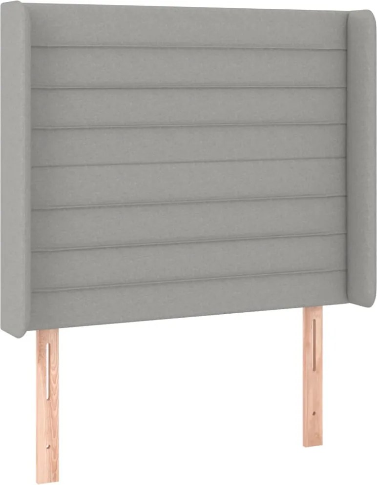 Box spring postel s matrací a LED světle šedá 80x200 cm textil 3138909
