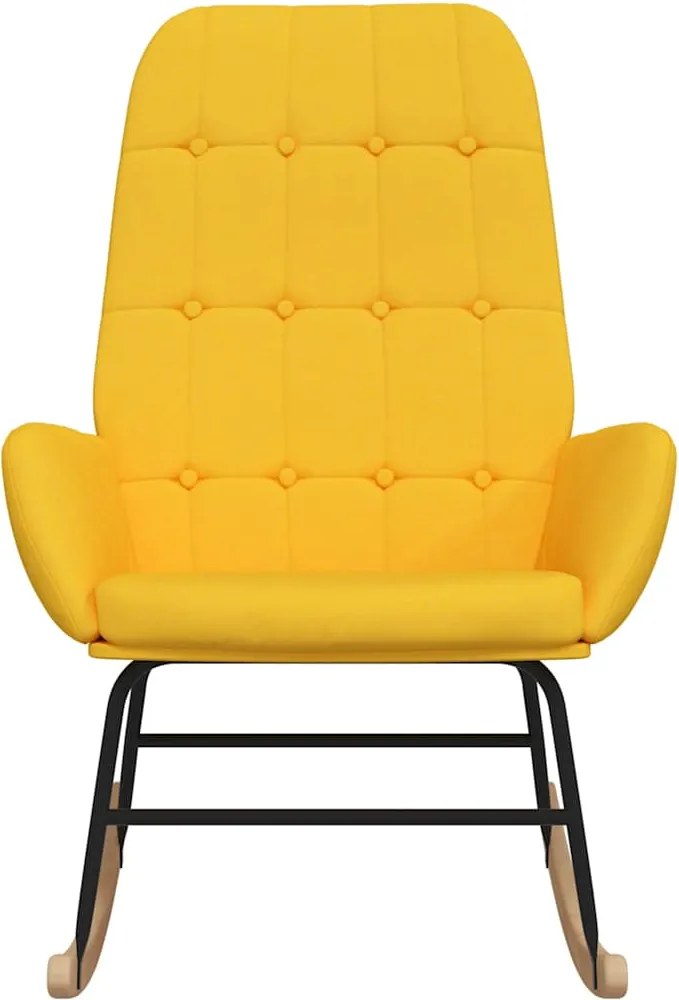 Houpací křeslo hořčicově žluté textil 341260