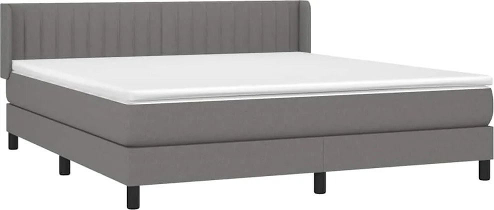 Box spring postel s matrací tmavě šedá 160x200 cm textil 3129882