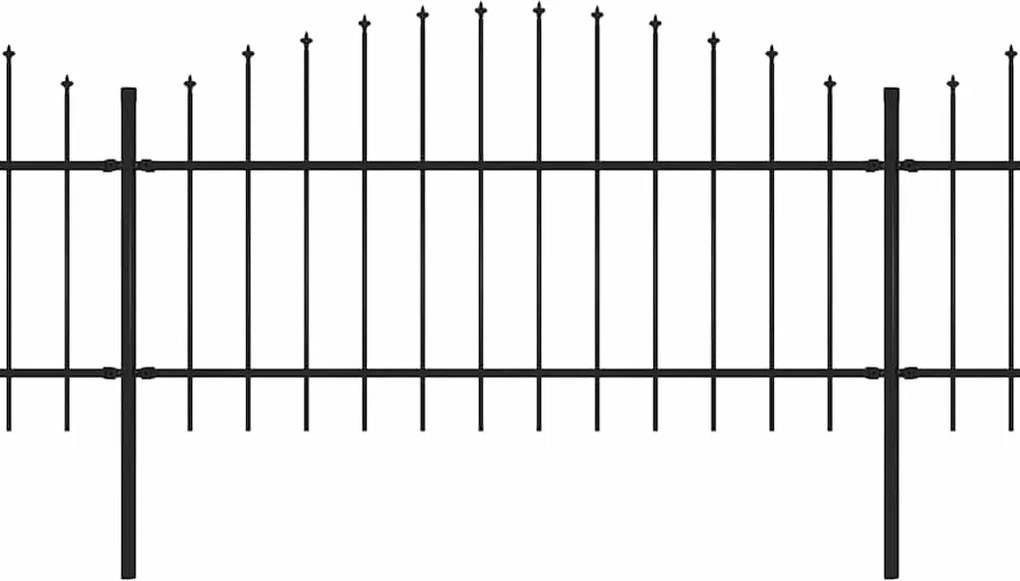 Zahradní plot s hroty ocel (1–1,25) x 13,6 m černý 277728