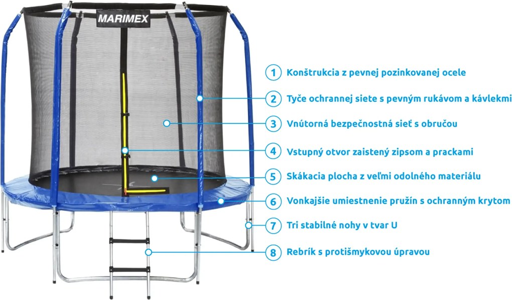 Marimex Standard 244 cm + vnitřní ochranná síť + žebřík 19000080