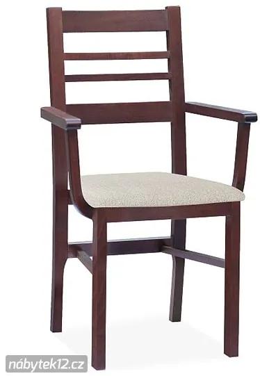 Dřevěná jídelní židle Latafa, masiv buku, ořech / isolda - bez 01, 54x92x42 cm