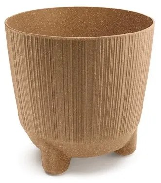 PROSPERPLAST Květináč - RYFO N Eco Wood Průměr: 16,8 cm, Barva: naturo